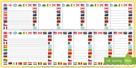 Flags Of the World Page Borders (teacher made)