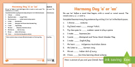 Harmony Day Poem Comprehension Activity (creat de profesori)