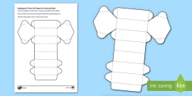 Octagonal 3D Shape Net Worksheet (teacher made) - Twinkl