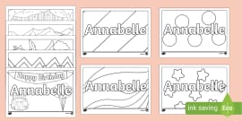 FREE! - Annie Name Simple Colouring Activity Sheet - Twinkl