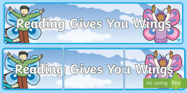 Reading Gives You Wings Display Lettering (teacher made)