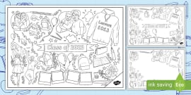 Graduation Day Coloring Sheets (teacher made) - Twinkl