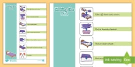 Making the Bed Instructions Template (teacher made) - Twinkl