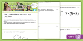 NAPLAN Year 9 Numeracy Practice Test - Calculator Allowed