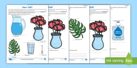 👉 Shorter or Taller Worksheets - KS1 Maths (teacher made)