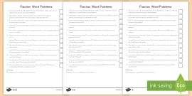 Unit Fractions Word Problems | Maths | Twinkl (teacher made)