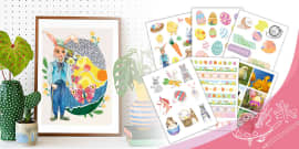 Ou de Paște 3D – Desen de colorat (teacher made) - Twinkl