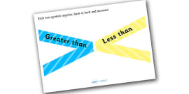 Greater Than Less Than Crocodile Signs Display Poster