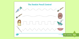 The Dentist Cut and Paste Healthy Teeth Worksheets - Twinkl