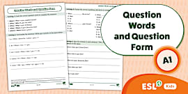 ESL Question Words Worksheet