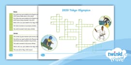 2020 Olympics Crossword - Level 1 - Twinkl - Kids Puzzles