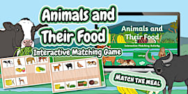 Animals and What They Eat Matching Cards