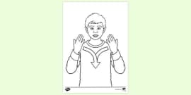 FREE! - BSL Year Colouring Sheet | Colouring Sheets - Twinkl