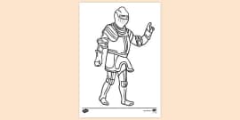EYFS Knight Colouring Sheet | Colouring Sheets - Twinkl