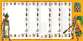Aztec Gods Colouring Sheets for Kids