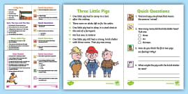 The Three Little Pigs Phase 4 Reading Comprehension Activity