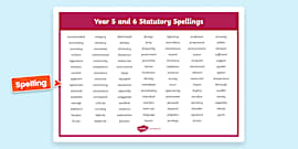 Year 3 Year 4 Mat | Statutory Spellings for 7-8 Year Olds