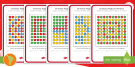 Christmas Peg Board Pattern Cards (teacher made) - Twinkl