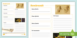 KS2 Rembrandt Fact File (teacher made) - Twinkl