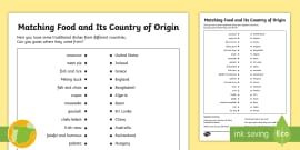 Food From Around the World Worksheet | Primary Resources