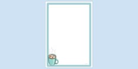 Simple Blank Hot Chocolate Page Border | Page Borders | Twinkl