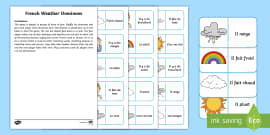 French Weather Vocabulary Cards