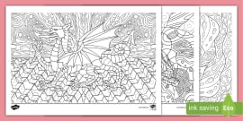 Simple Welsh Dragon Colouring Page | Welsh Flag Resource