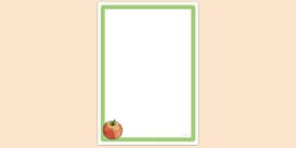FREE! - Simple Blank Printable Apple Border | Page Borders | Twinkl