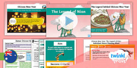Chinese New Year The Myth of Nian Story PowerPoint