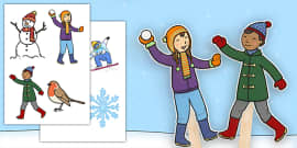 Winter Sports Stick Puppets (teacher made) - Twinkl
