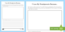 Grandparents Day Writing Prompt | Teaching Resource | Twinkl