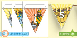 Vaisakhi Sikh Flag Bunting - Twinkl - RE (teacher made)