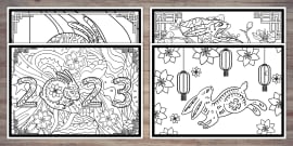 FREE! - Year of the Rabbit 2023 Mindfulness Colouring Activity