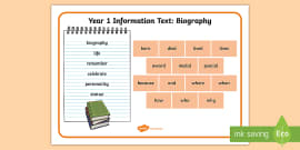 Year 2 Biography Word Mat | Primary Resources (Teacher-Made)