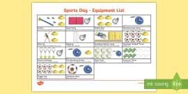 * NEW * Sports Equipment Matching Cards