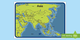 Asia Map With and Without Names Worksheets - (teacher made)