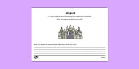 R8657 Places of Worship Mandir Worksheet / Worksheet