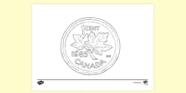 FREE! - Canadian Cent Back Colouring | Colouring Sheets