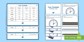 Train Timetabled Worksheets - Reading Timetables KS2/Year 6