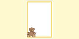 Simple Blank Teddy Bear Page Border | Page Borders | Twinkl
