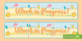 👉 Work in Progress Sign (teacher made) - Twinkl