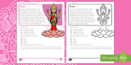 Fourth Grade Diwali Reading Comprehension Activity - Twinkl