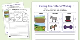 Donkey Short Burst Writing Template - Twinkl