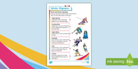 Winter Olympics Word and Picture Matching Worksheet / Worksheet Spanish