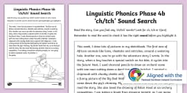 Spelling Phonics tch and ch Sounds Worksheet (teacher made)