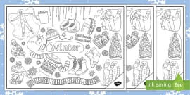 Hello Winter! Colouring Pages,Colouring,Winter Time - Twinkl