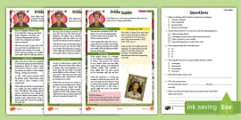 UKS2 Vincent van Gogh Reading Comprehension PDF – KS2