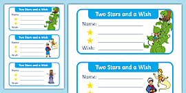 👉 2 Stars and a Wish Template - Labels - Feedback