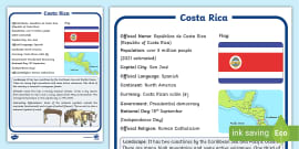 KS2 Costa Rica Fact File (ティーチャーメイド)