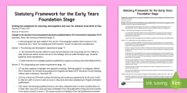 EYFS Framework (applies September 2021) ELGs Comparisons, Changes and